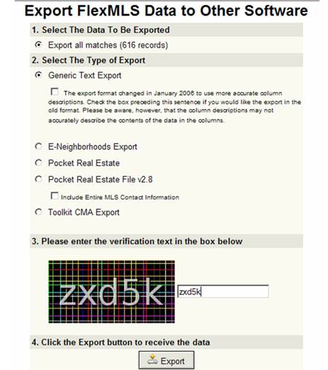 Exporting Data from FLeXMLS – Phoeniz, AZ